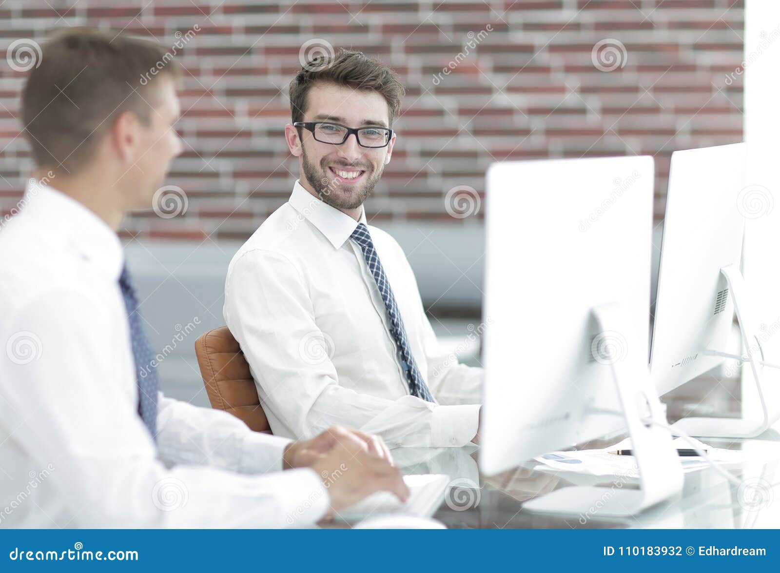 Portrait of a Successful Employee in the Workplace Stock Photo - Image ...