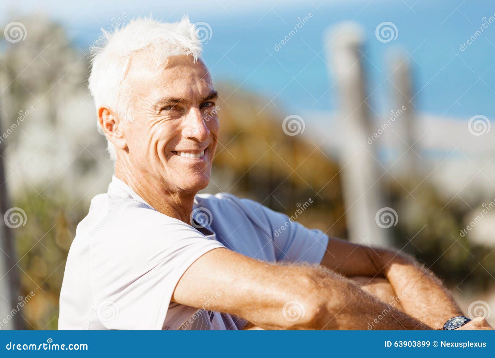 Portrait of Healthy Senior Man Stock Image - Image of nature, outdoors ...