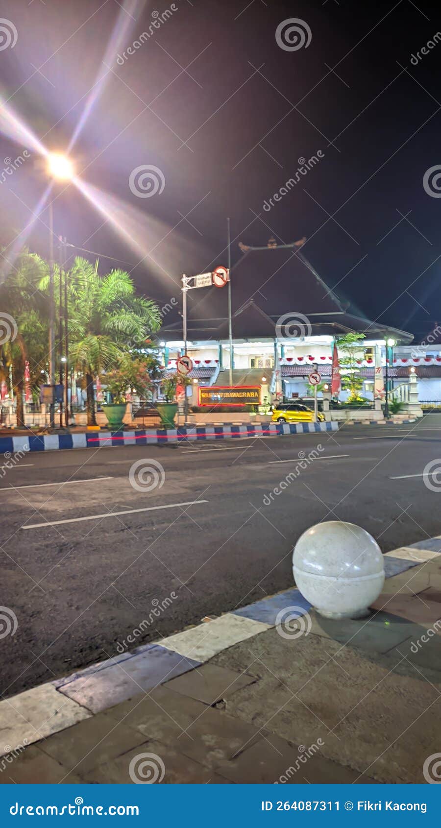 Portrait of the Highway in the Square at Night Stock Image - Image of ...