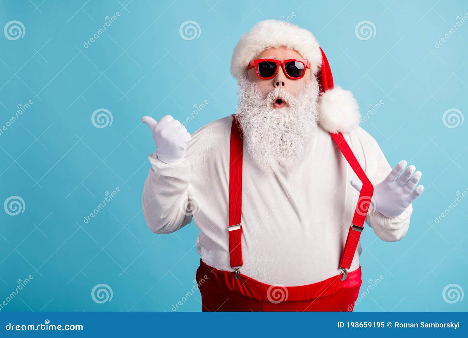 Portrait of His he Nice Attractive Amazed Stunned White-haired Santa ...