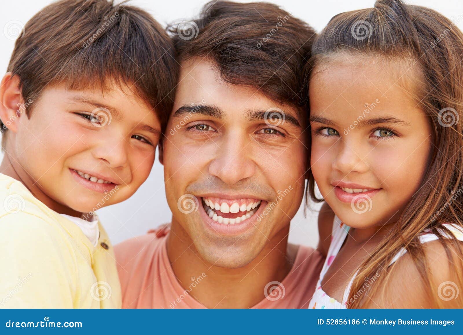 Portrait of Hispanic Father with Children Stock Photo - Image of people ...