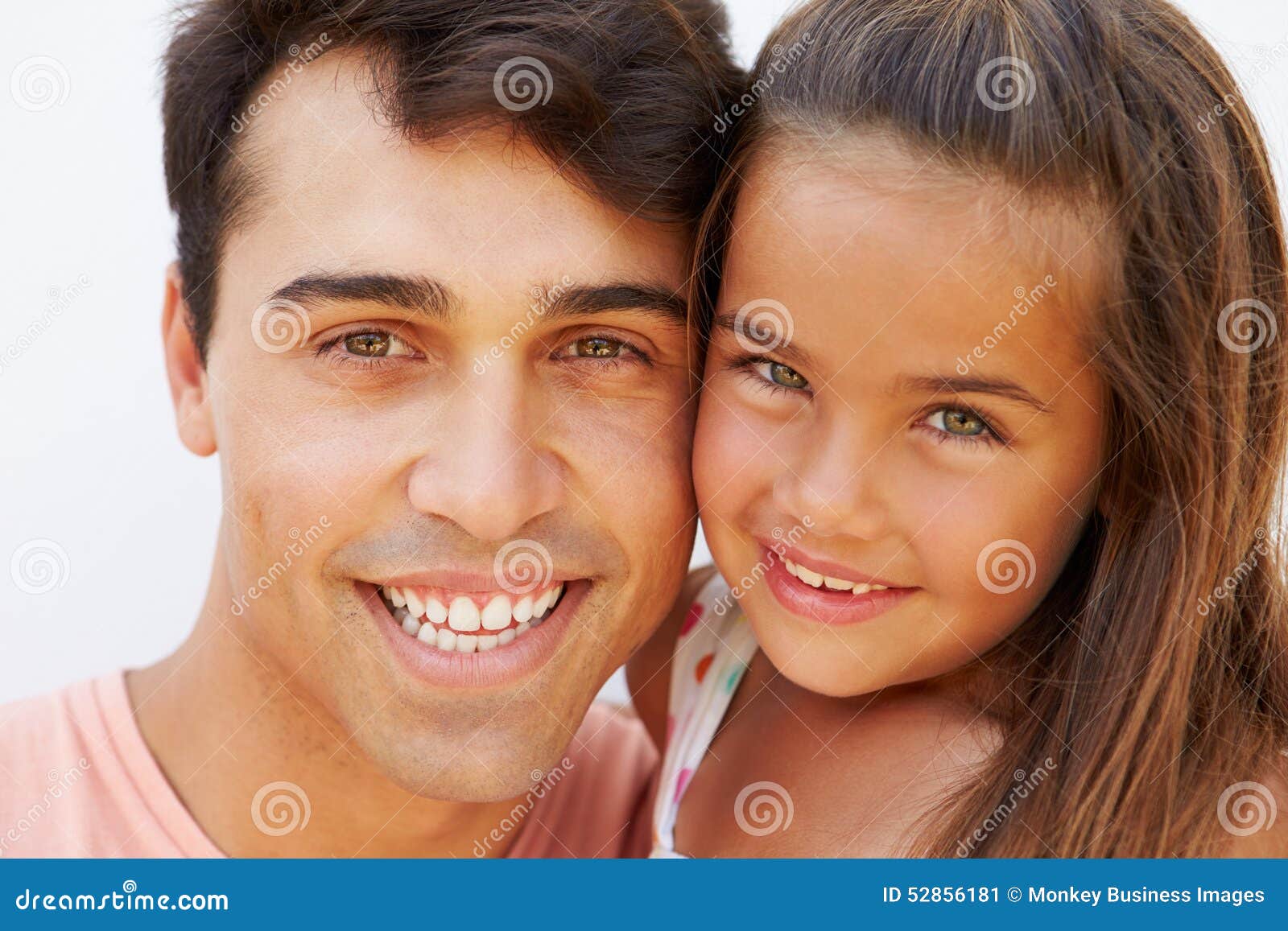 Portrait of Hispanic Father and Daughter Stock Image - Image of ...
