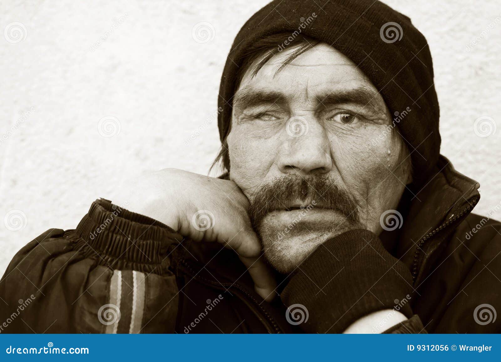 Portrait of Homeless Beggar Stock Photo - Image of despair, depression ...
