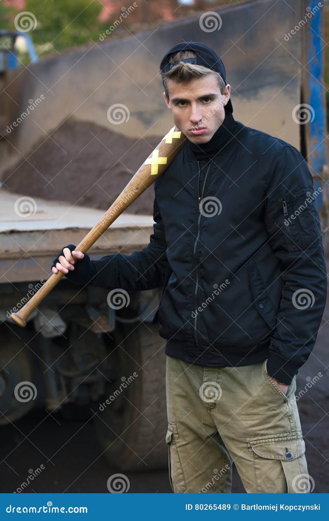 Portrait of Hooligan stock image. Image of mouth, jacket - 80265489