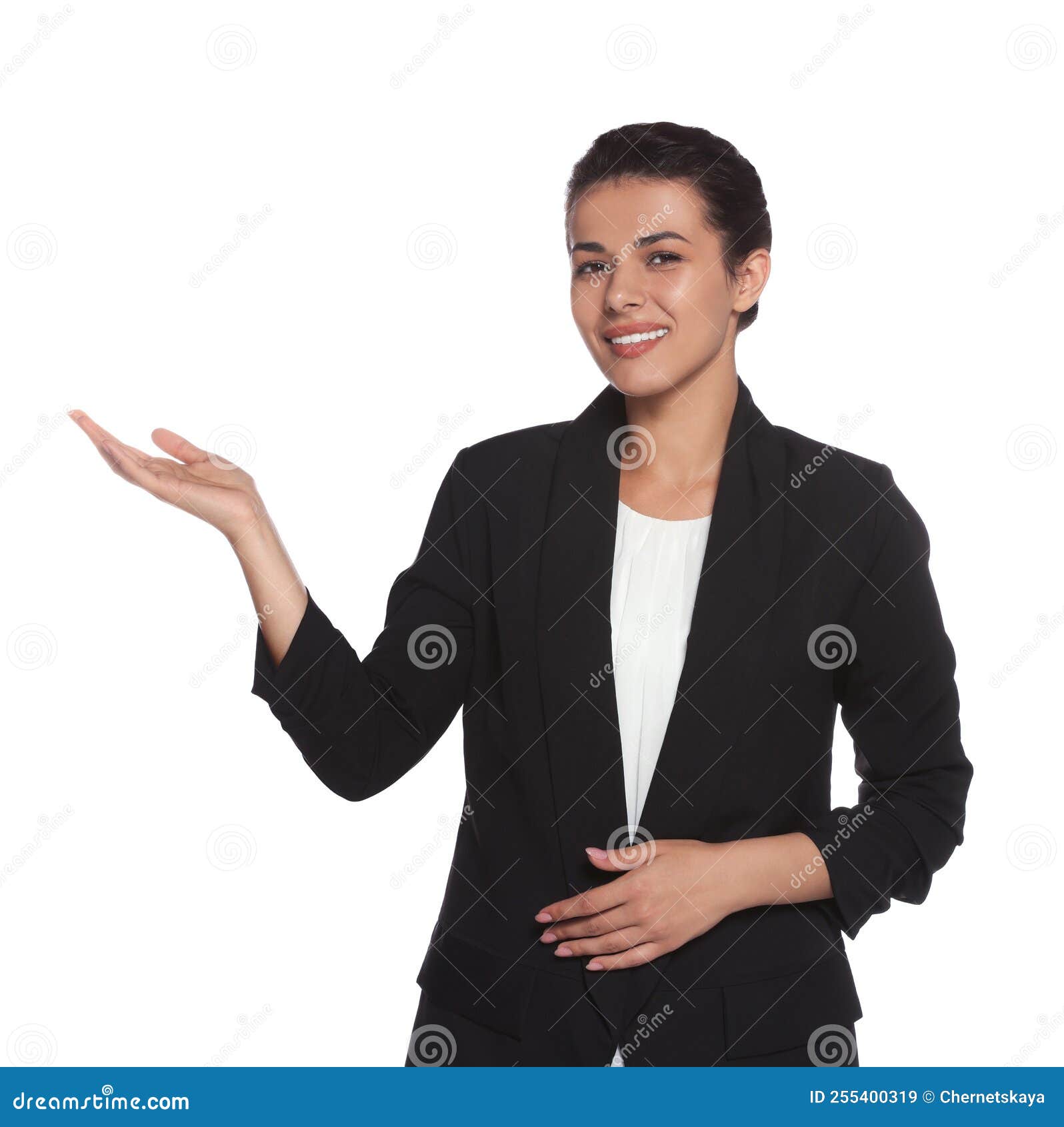 Portrait of Hostess in Uniform on White Background Stock Image - Image ...