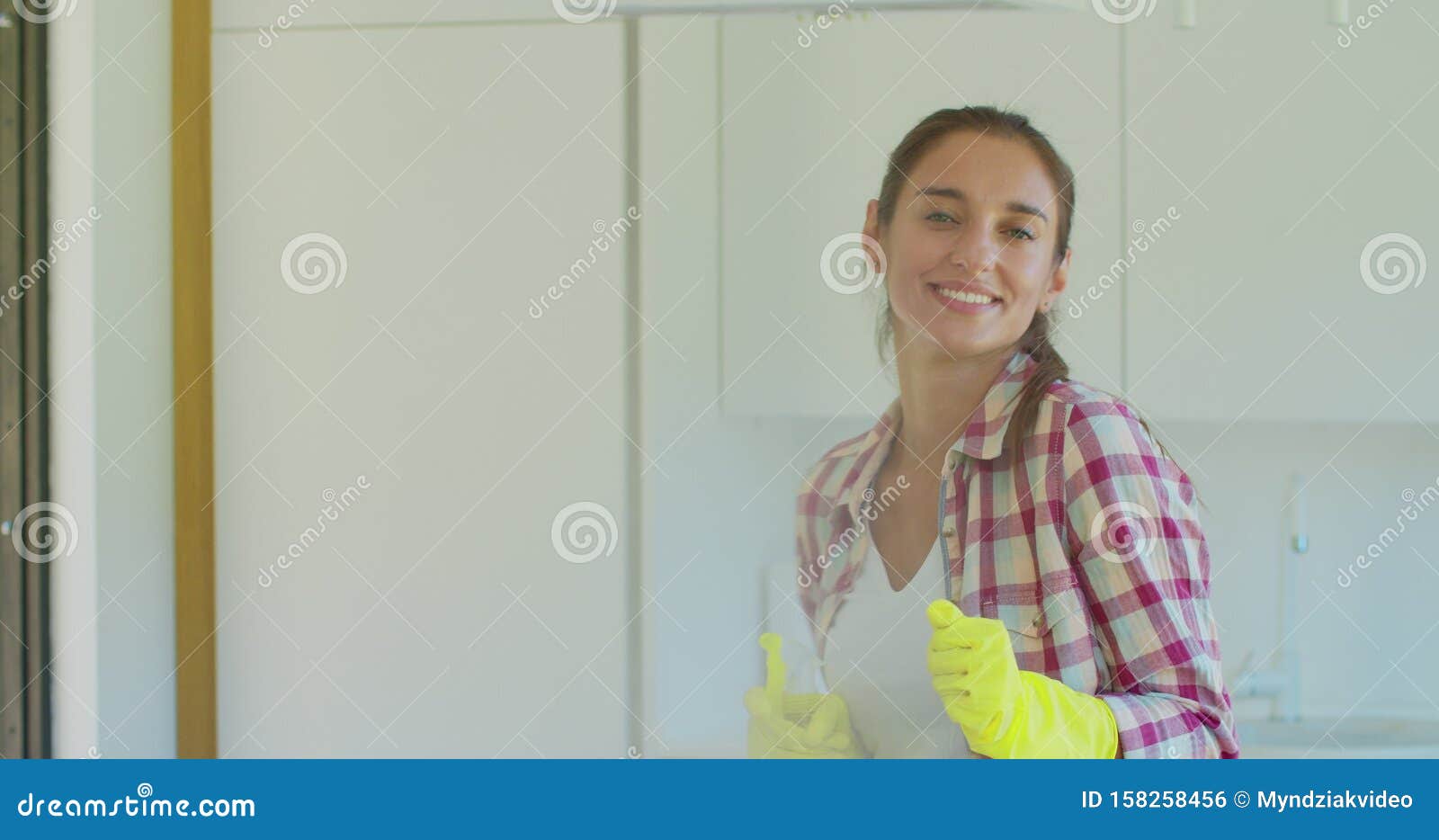 Portrait of Housewife Who is Ready for Housework. Stock Photo - Image ...