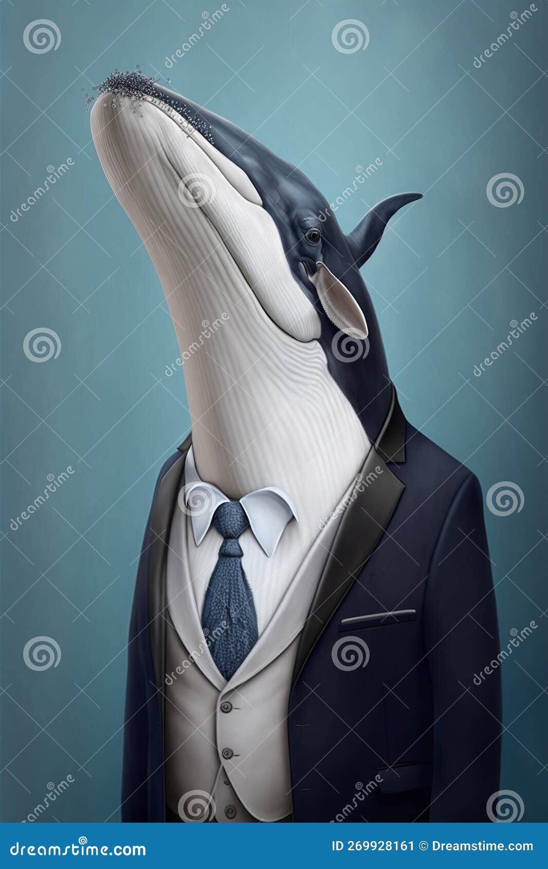 Portrait of a Humanized Whale, Dressed in Formal Attire. Generative AI ...