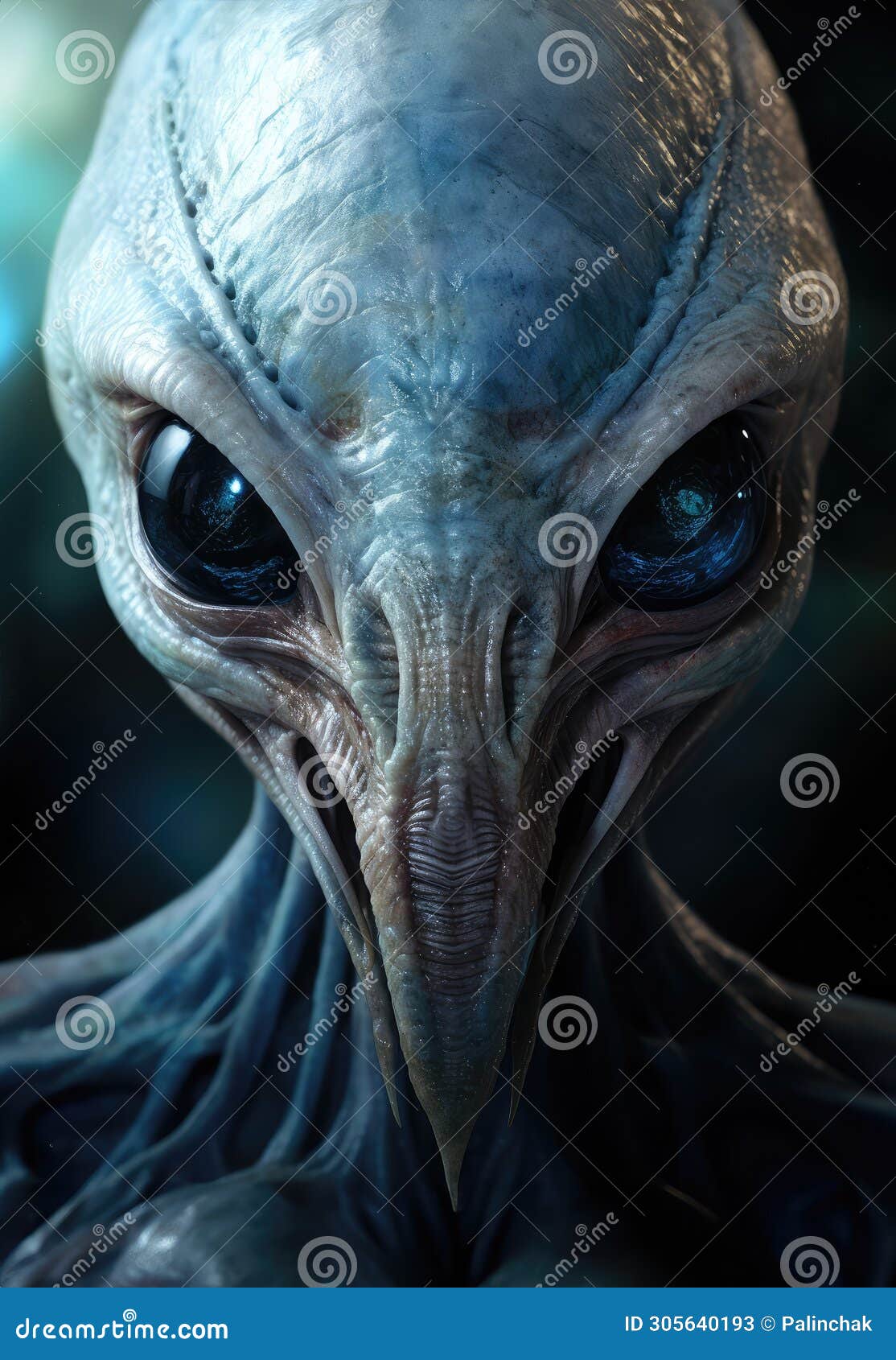 Portrait of a Humanoid Alien Creature Stock Illustration - Illustration ...