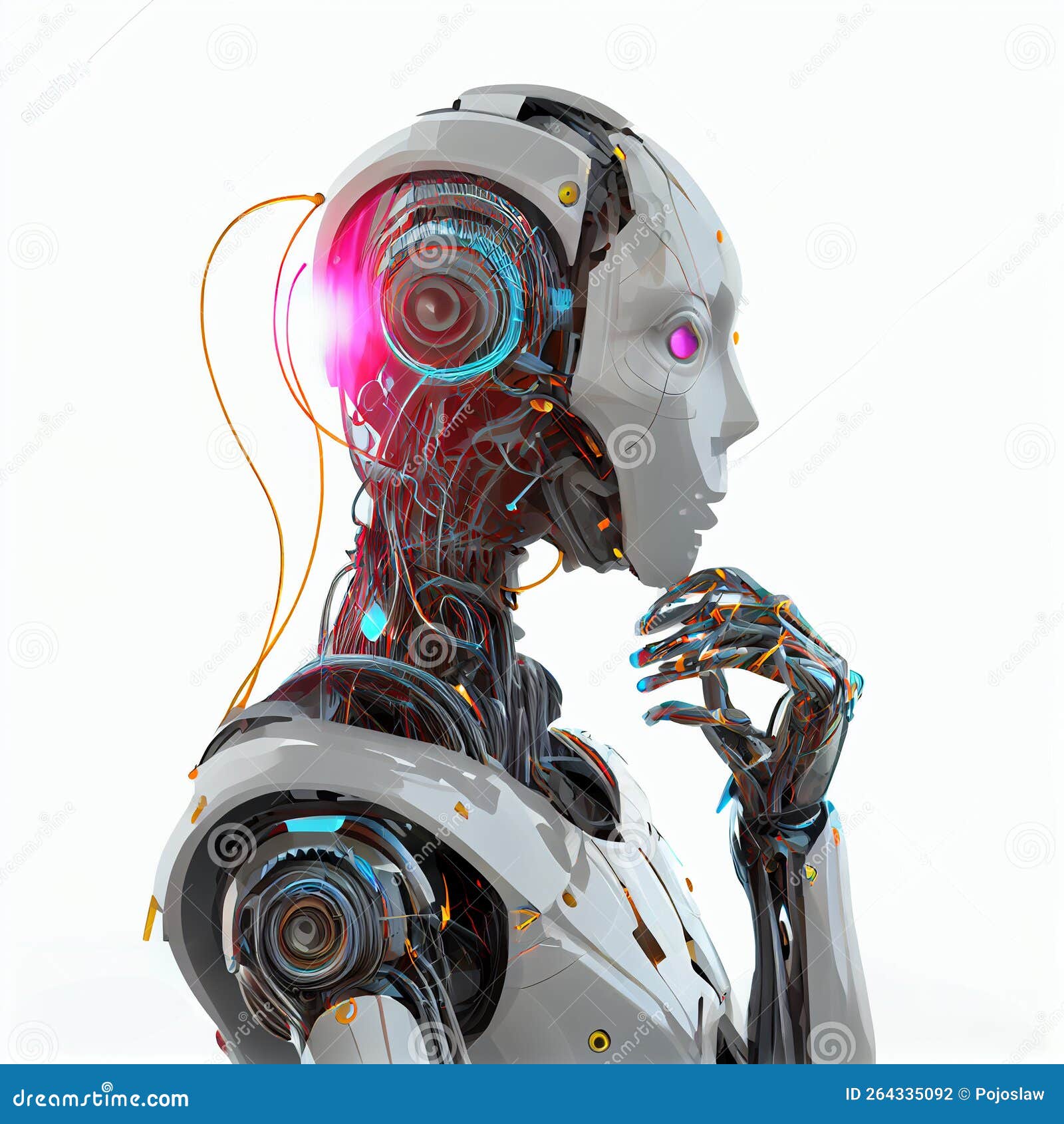 Portrait Of A Robot In Moder Style. Concept Of Artificial Intelligence ...