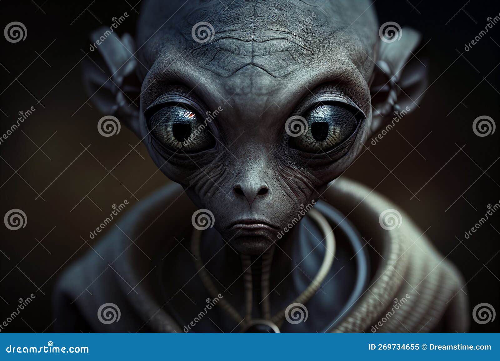Portrait of a Humanoid-type Alien. AI Generated Stock Illustration ...