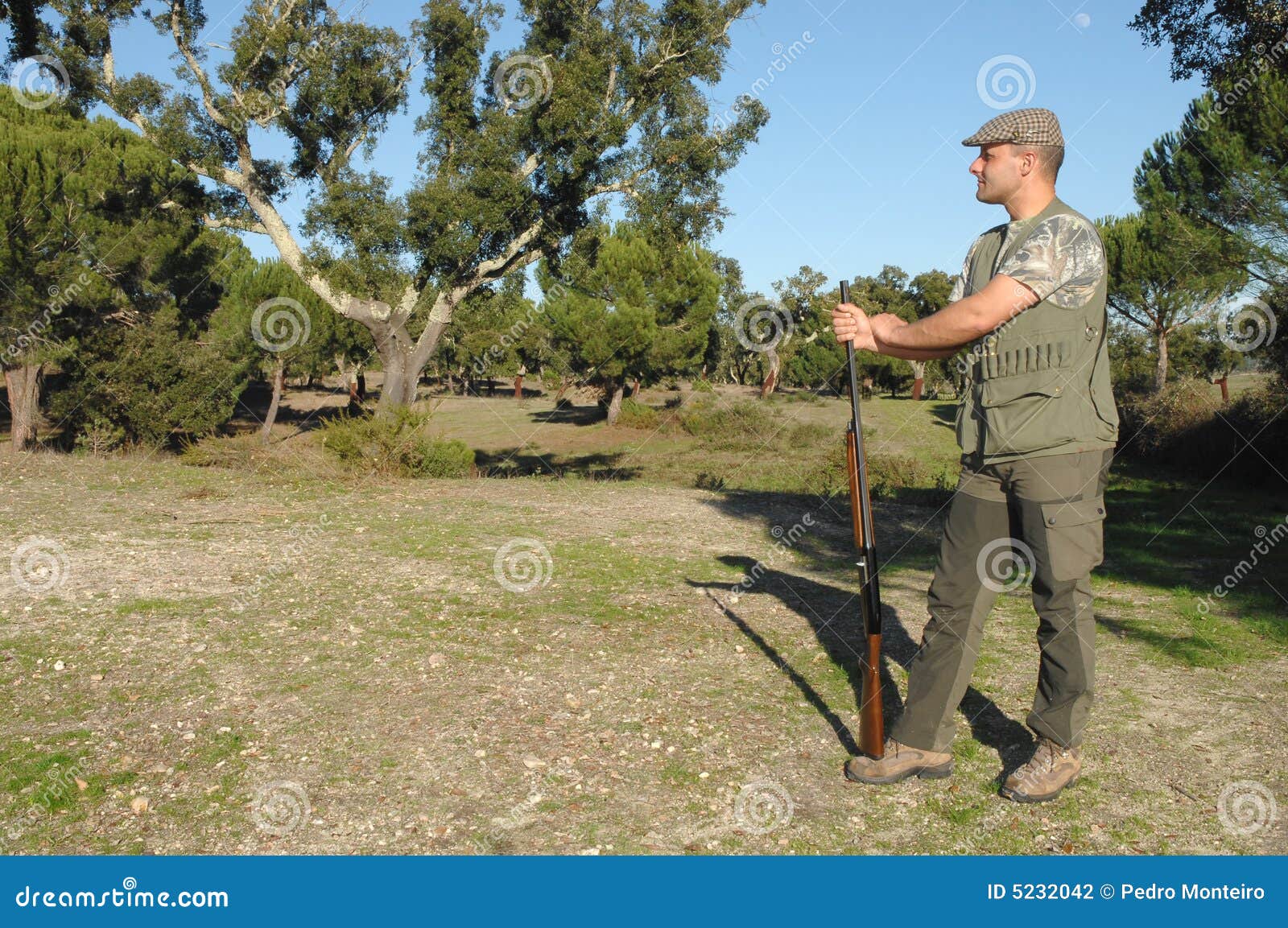 Portrait of a hunter stock photo. Image of shotgun, pedigree - 5232042
