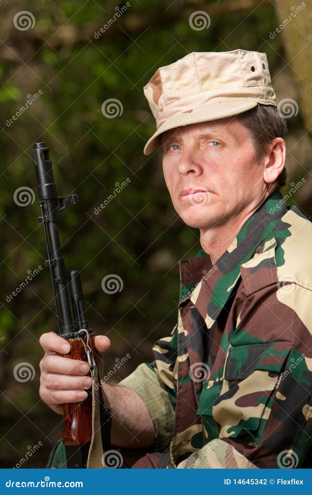 Portrait of Hunter with Gun Stock Photo - Image of tree, wild: 14645342
