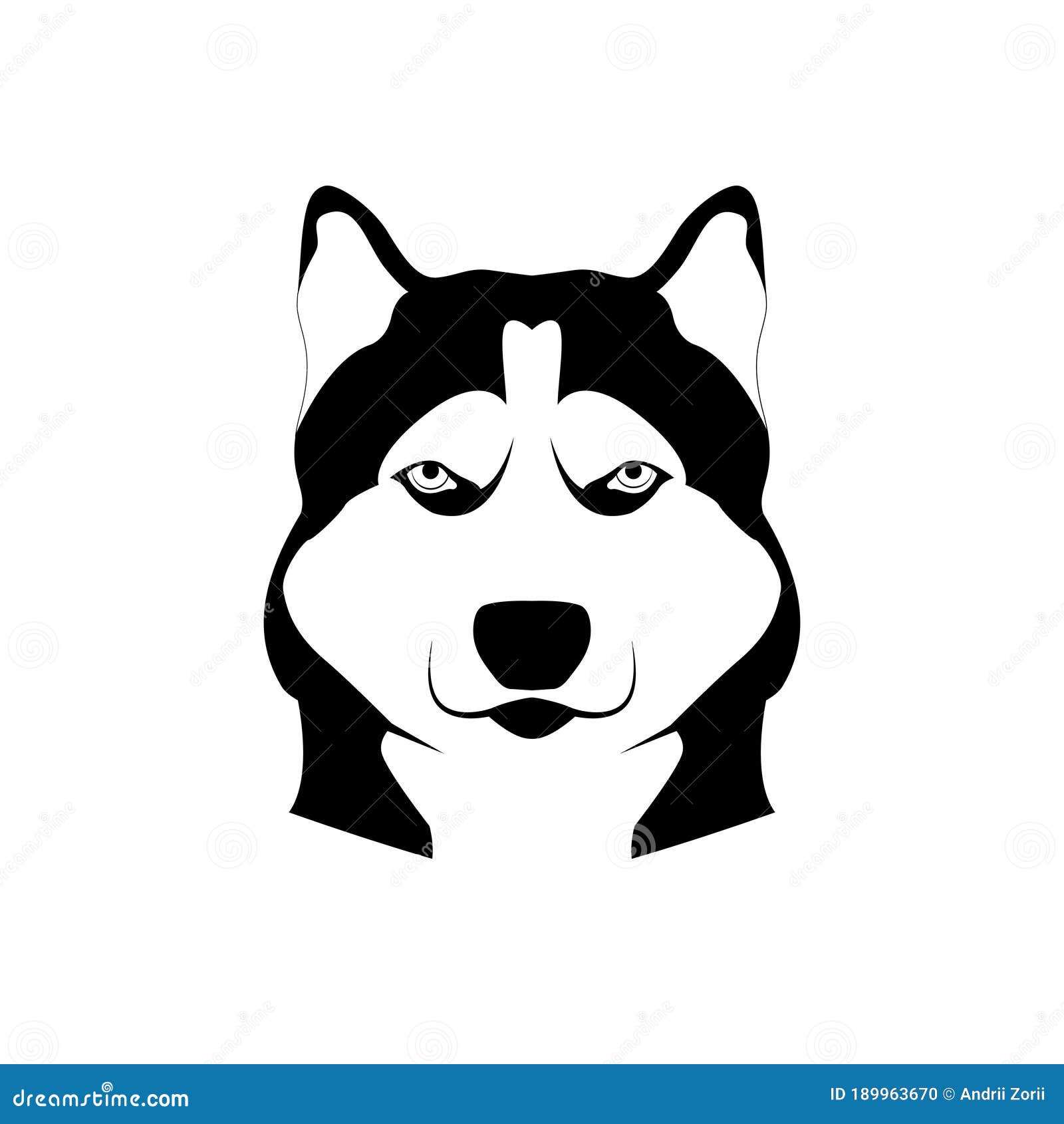 Husky Dog Black And White Vector Design | CartoonDealer.com #104934629