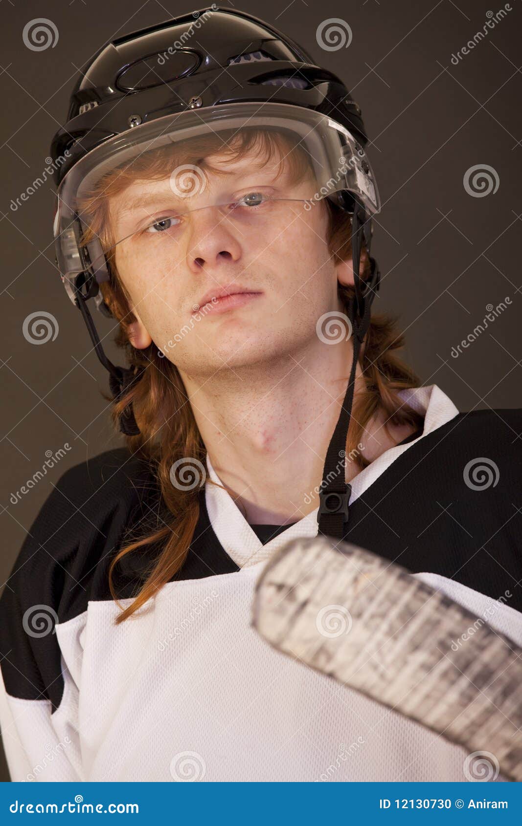 Portrait of Ice Hockey Player Stock Photo - Image of studio, game: 12130730