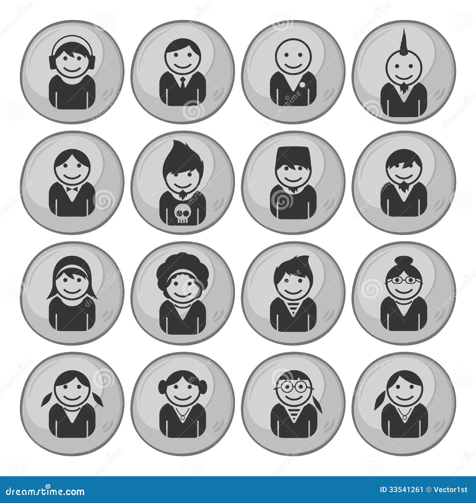 Portrait icon picture stock vector. Illustration of hair - 33541261