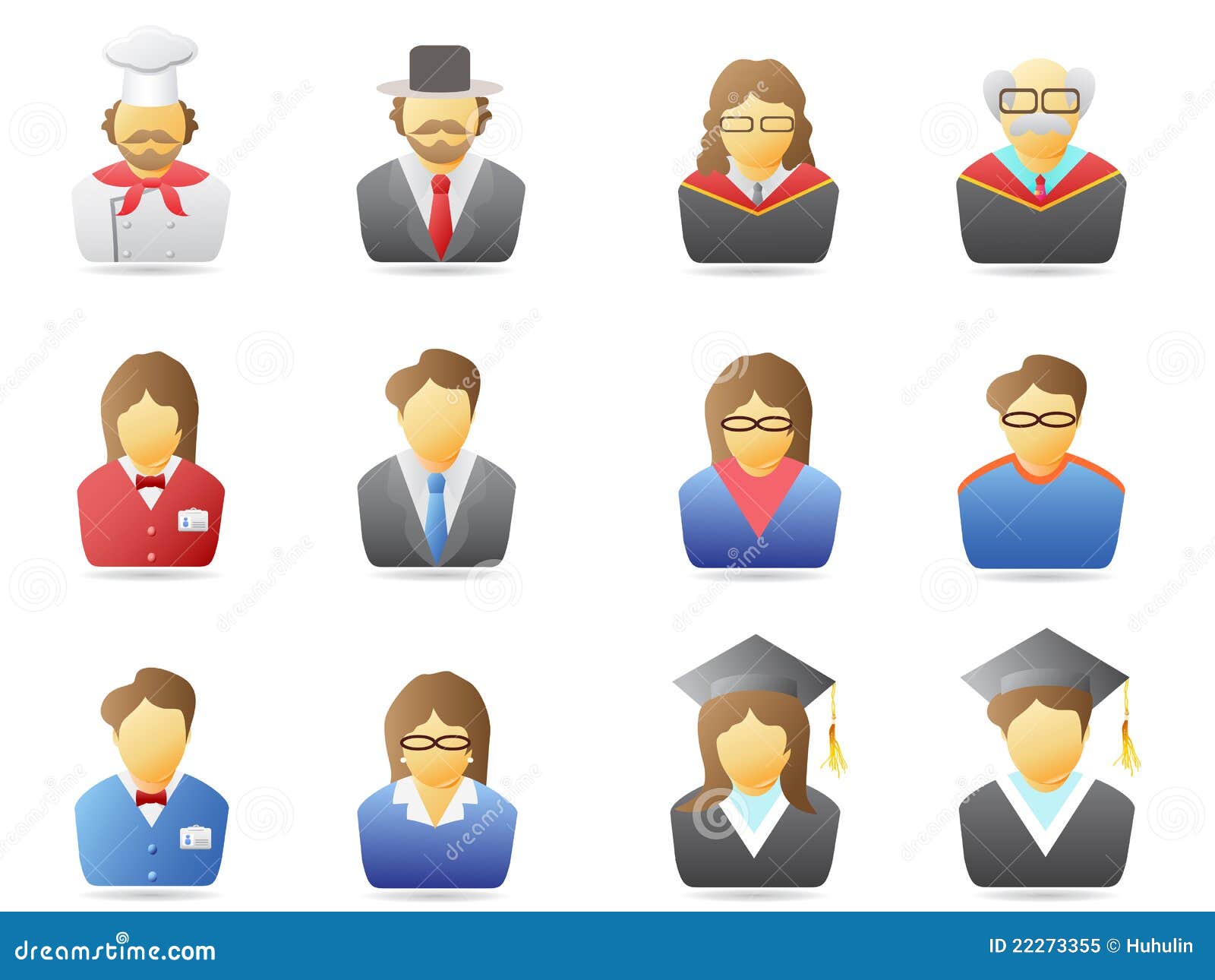 Portrait icons set stock vector. Illustration of funny - 22273355