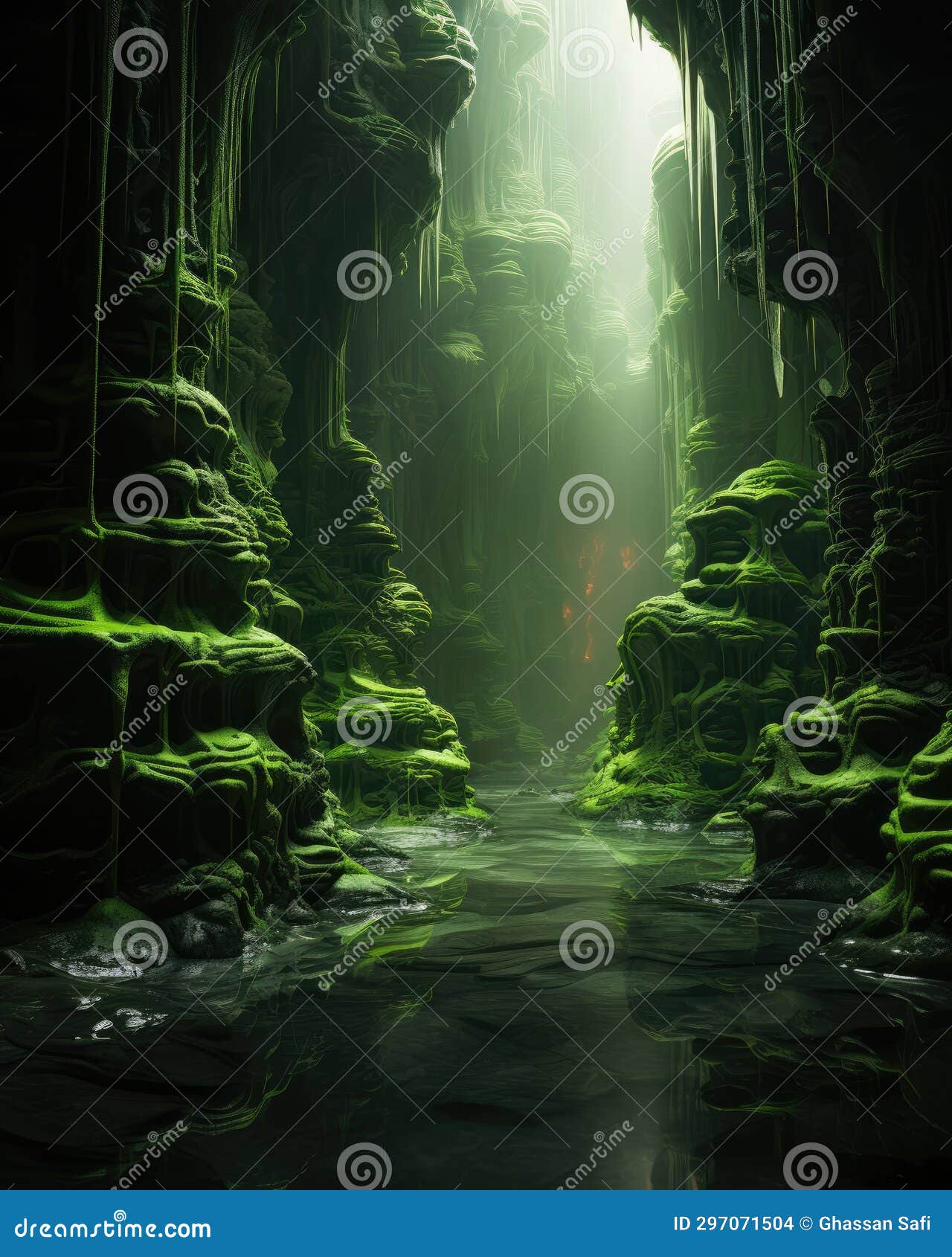 A Dry Open Cave, Cartoon And Gaming Style, With A Misty Atmosphere And ...