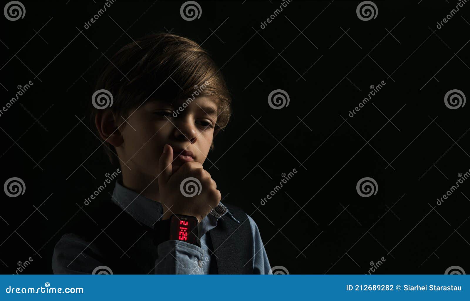 Portrait Image of a Little Boy with a Wrist Watch Stock Photo - Image ...