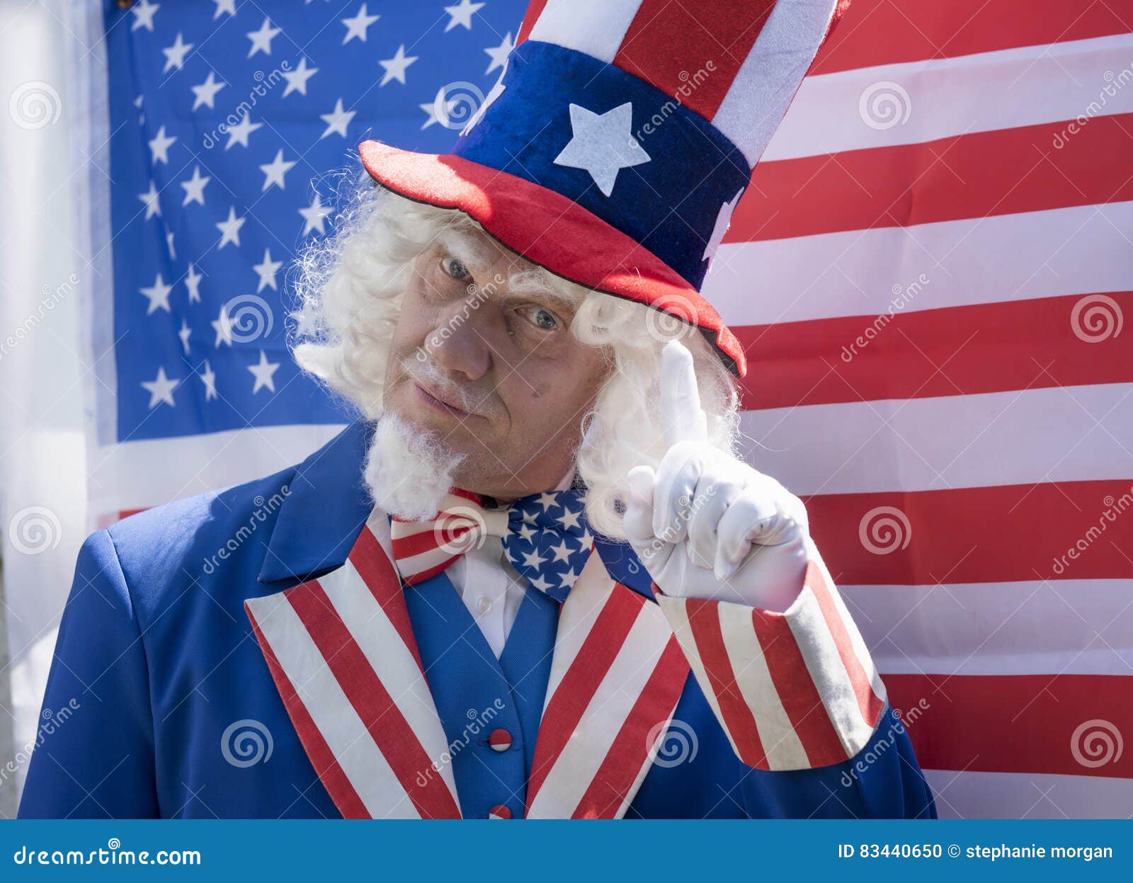 Portrait Image of a Man Dressed a Uncle Sam. Stock Photo - Image of ...