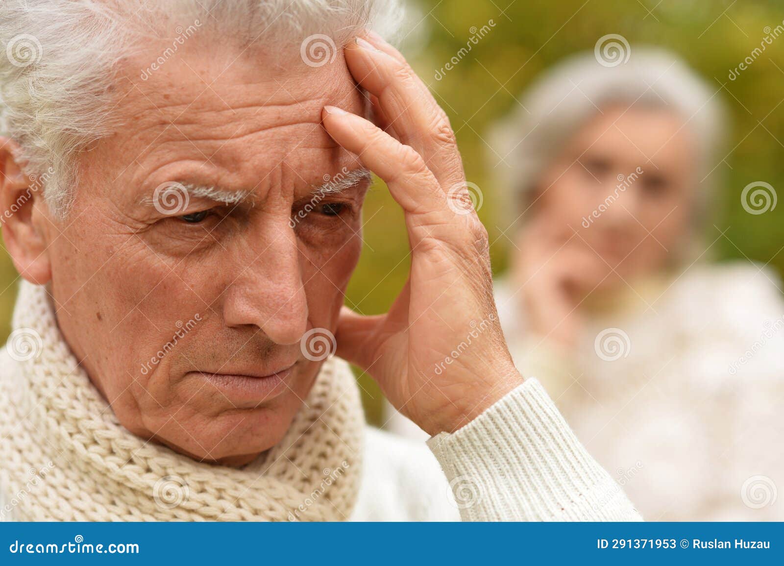Portrait of an Old Man Having a Headache Stock Image - Image of medical ...