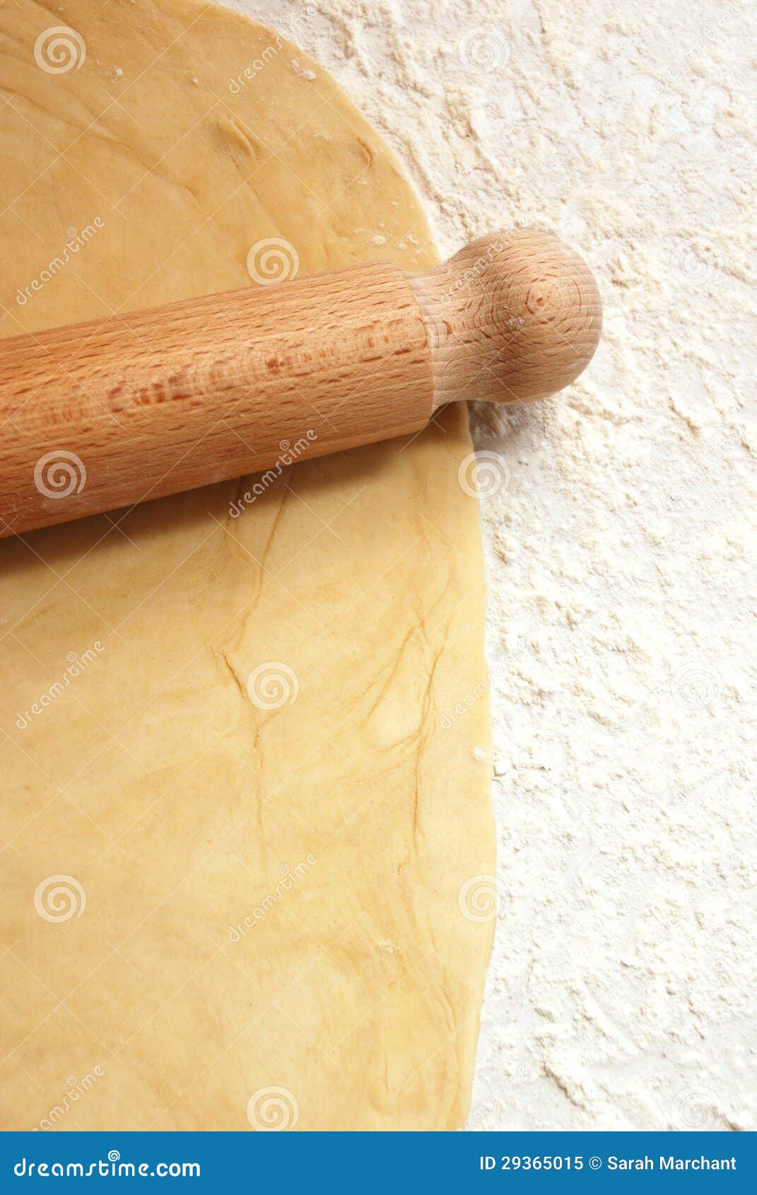 Portrait Image of Pastry Being Rolled Out on a Floured Surface Stock ...