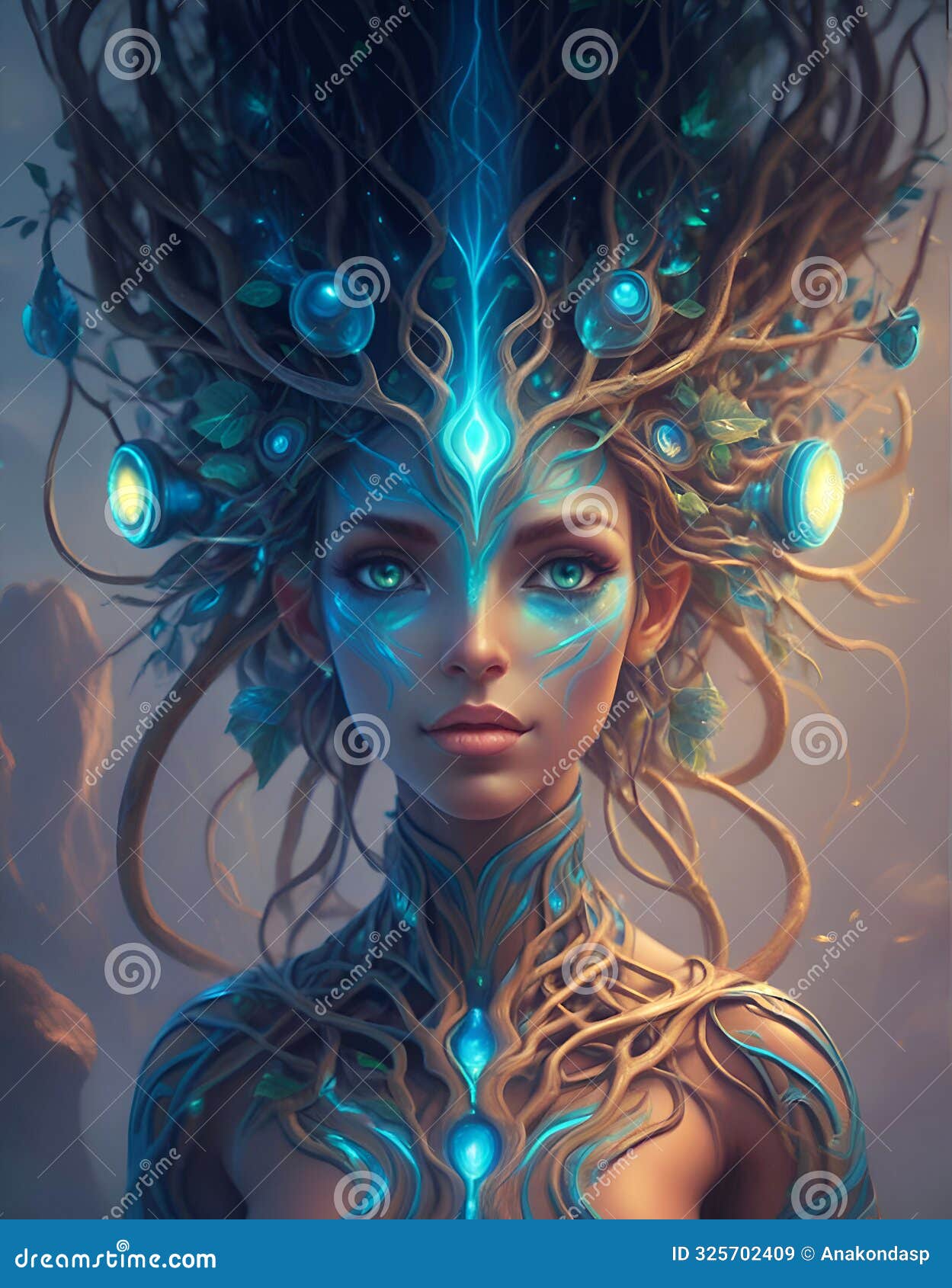 Eyva Tree Goddess Pandora Planet Illuminated By Golden Light. Close Up ...