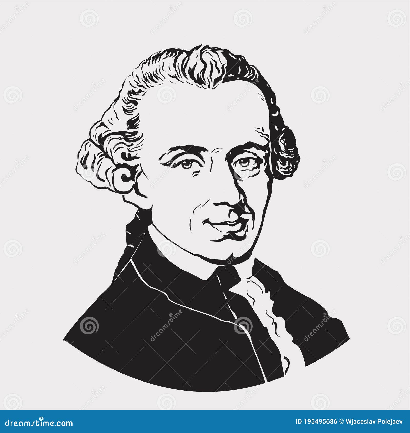 Portrait Of Immanuel Kant, Famous German Philosopher Of The 18th ...