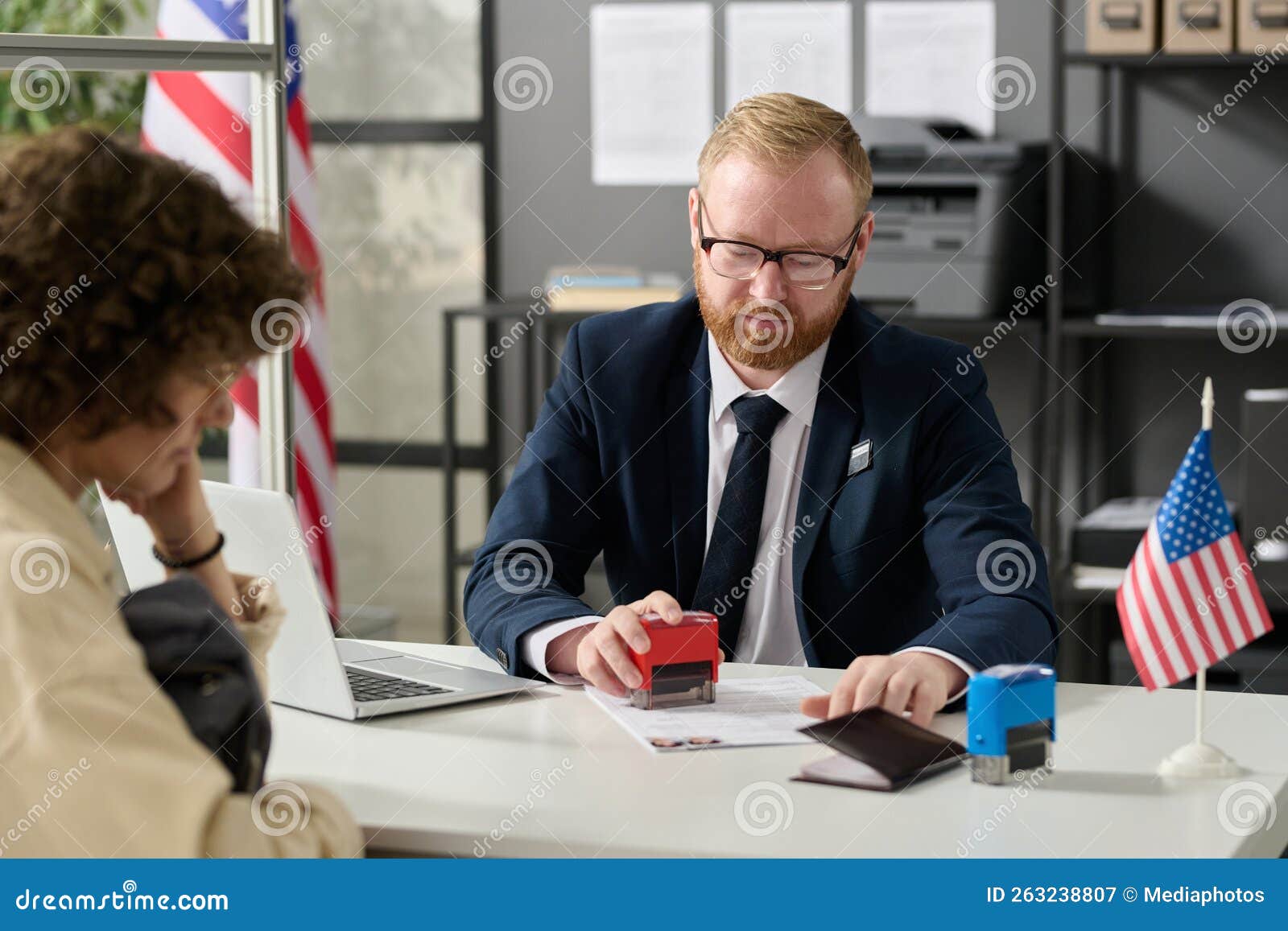 Portrait of Immigration Office Worker Stock Image - Image of interview ...