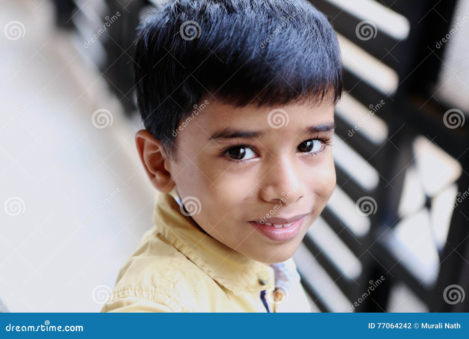 Portrait of Indian Little Boy Stock Photo - Image of contemplating ...