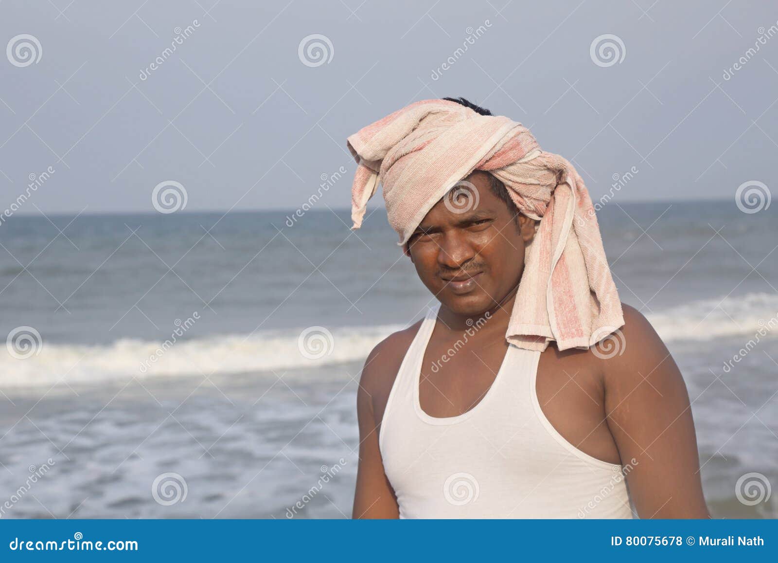 Portrait of Indian Man stock photo. Image of indian, beach - 80075678