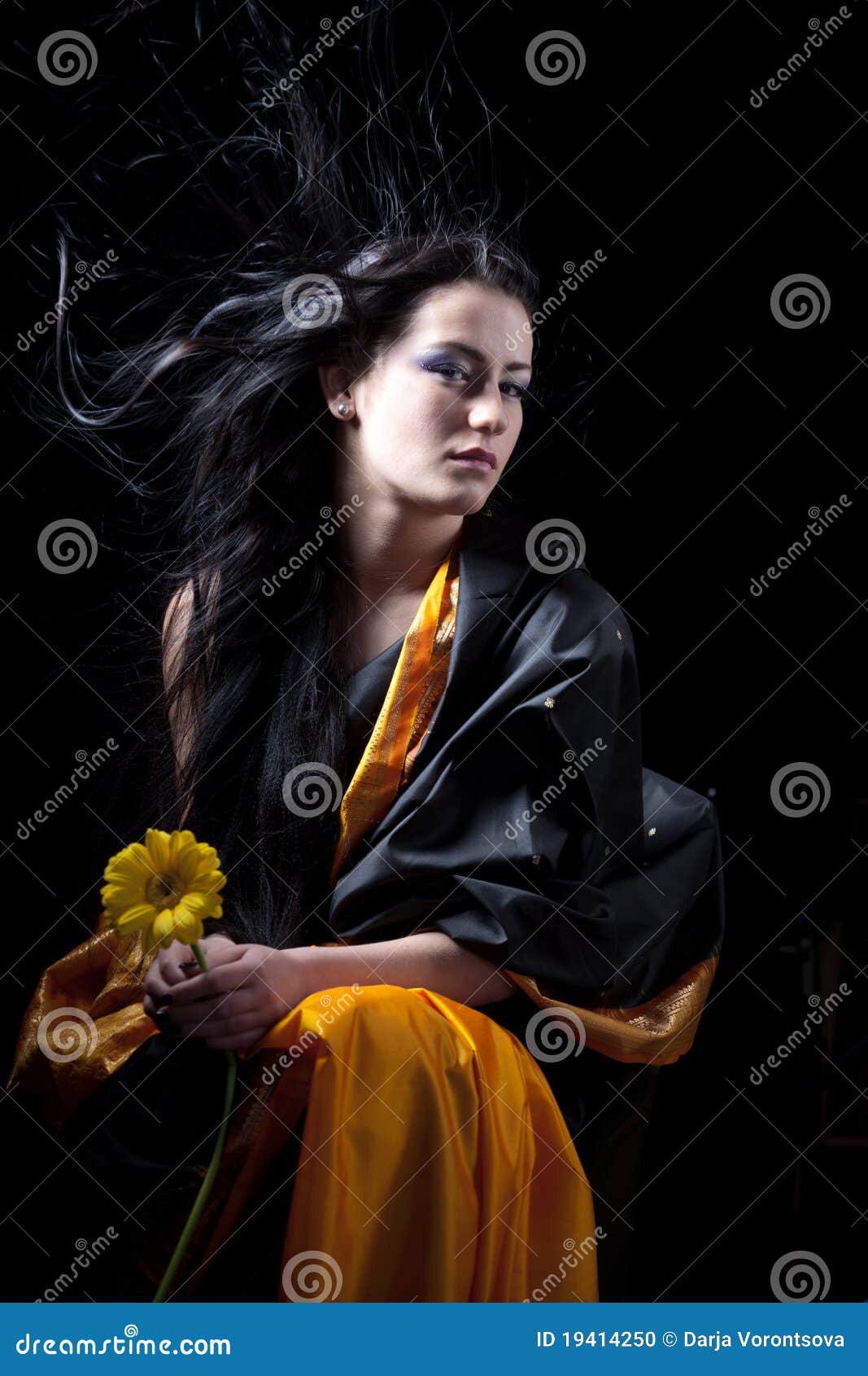 Portrait in indian sary stock photo. Image of concentration - 19414250