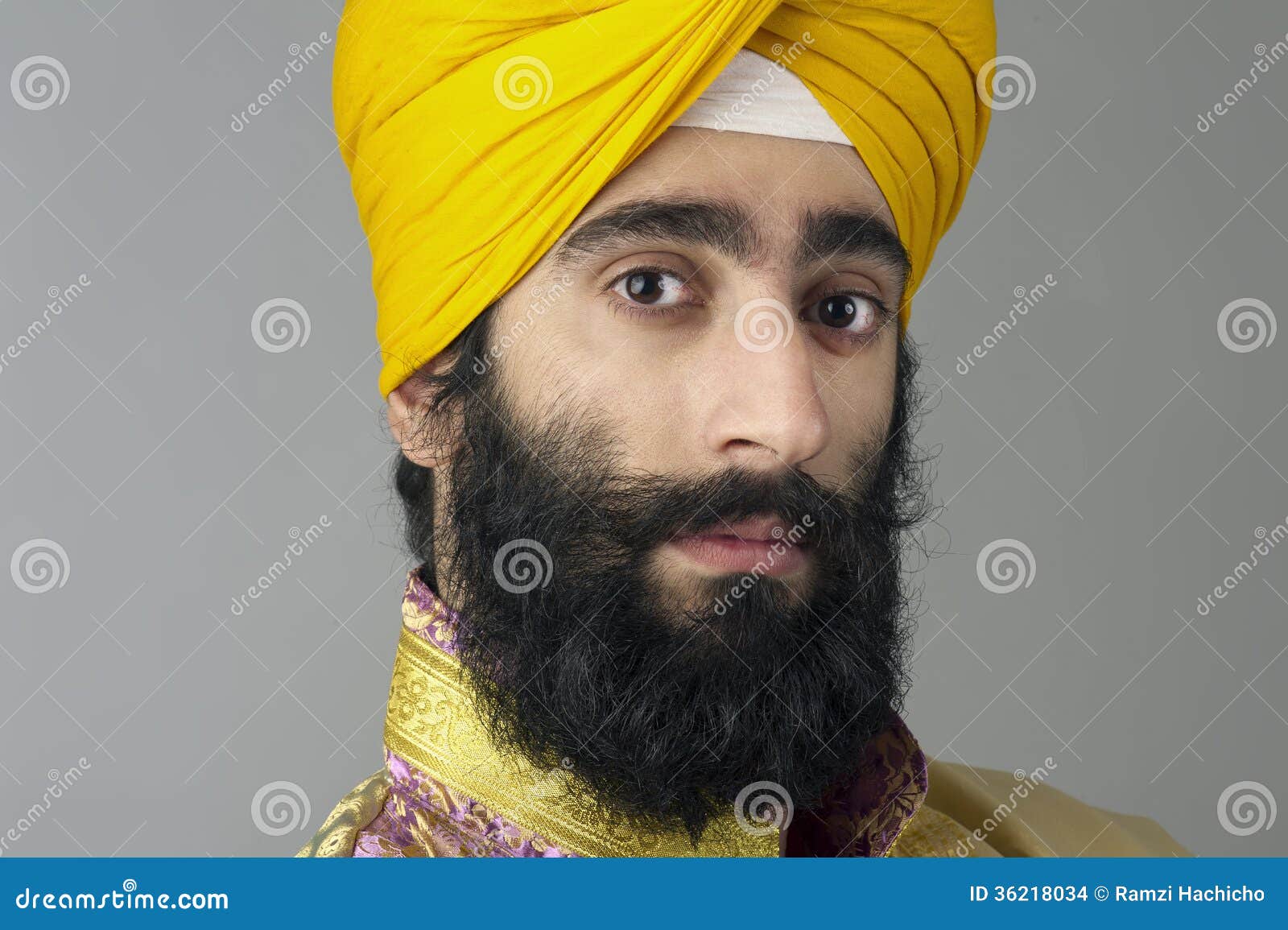 Portrait of Indian Sikh Man with Bushy Beard Stock Photo - Image of ...