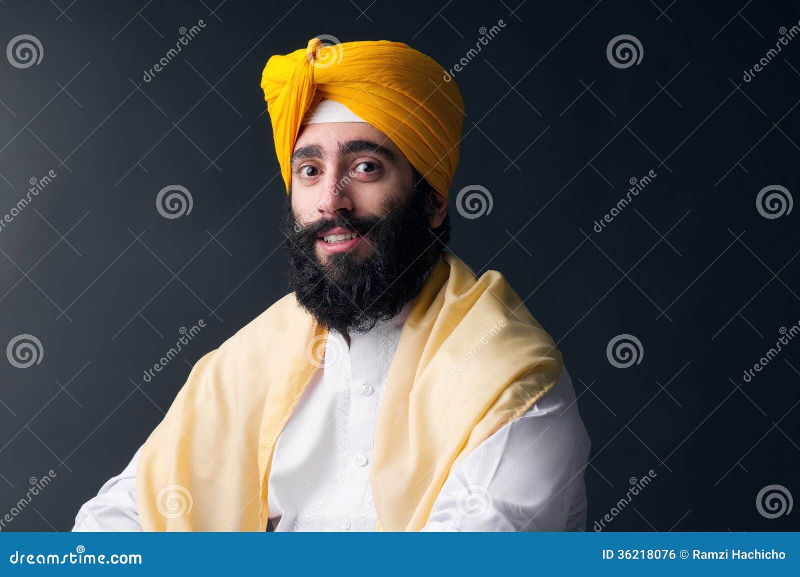 Portrait of Indian Sikh Man with Bushy Beard Stock Photo - Image of ...