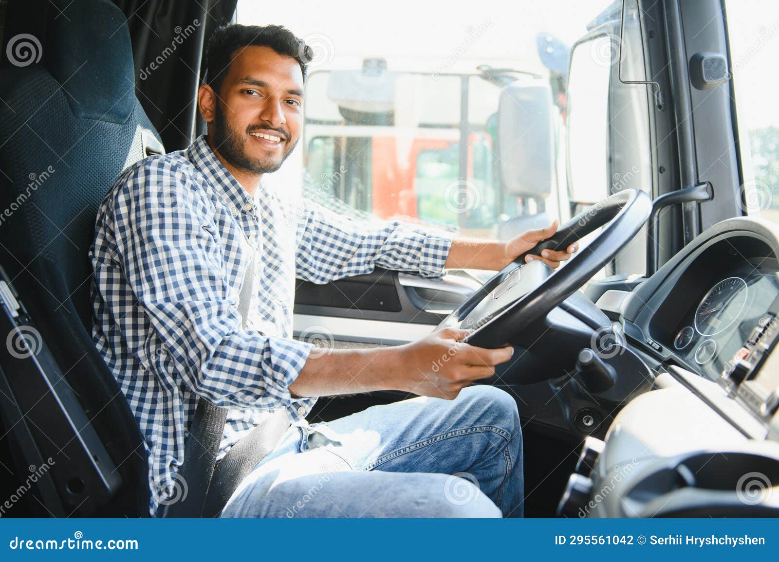 Portrait of a Indian Truck Driver. Stock Photo - Image of gate, ethnic ...