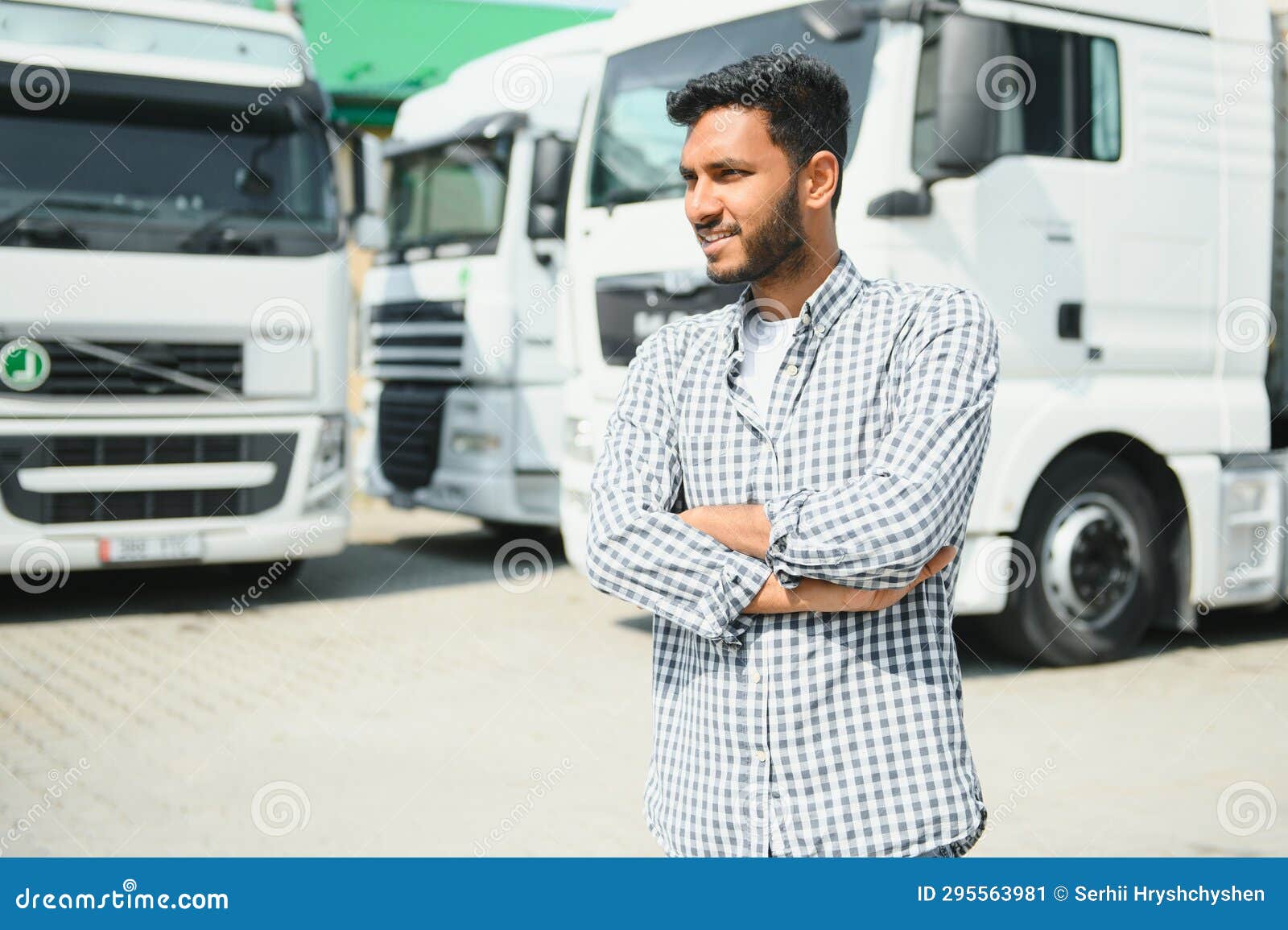 Portrait of a Indian Truck Driver. Stock Image - Image of goods, ethnic ...