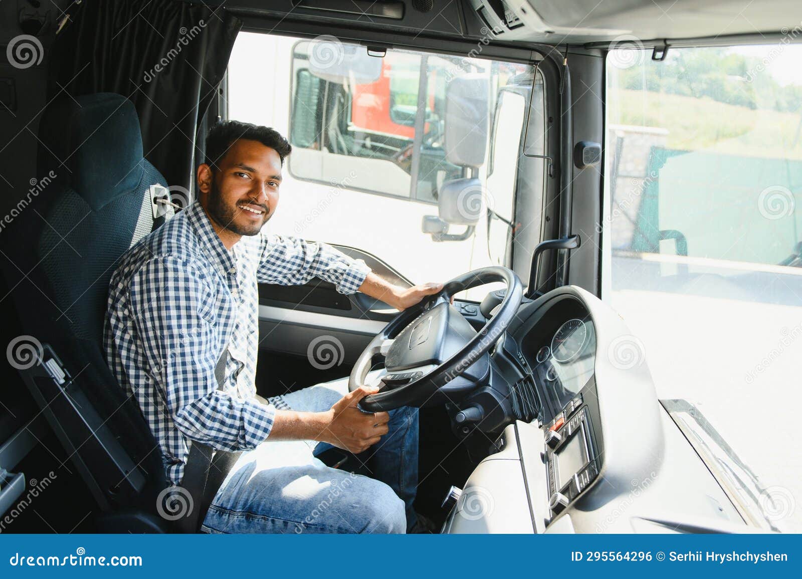 Portrait of a Indian Truck Driver. Stock Photo - Image of goods ...