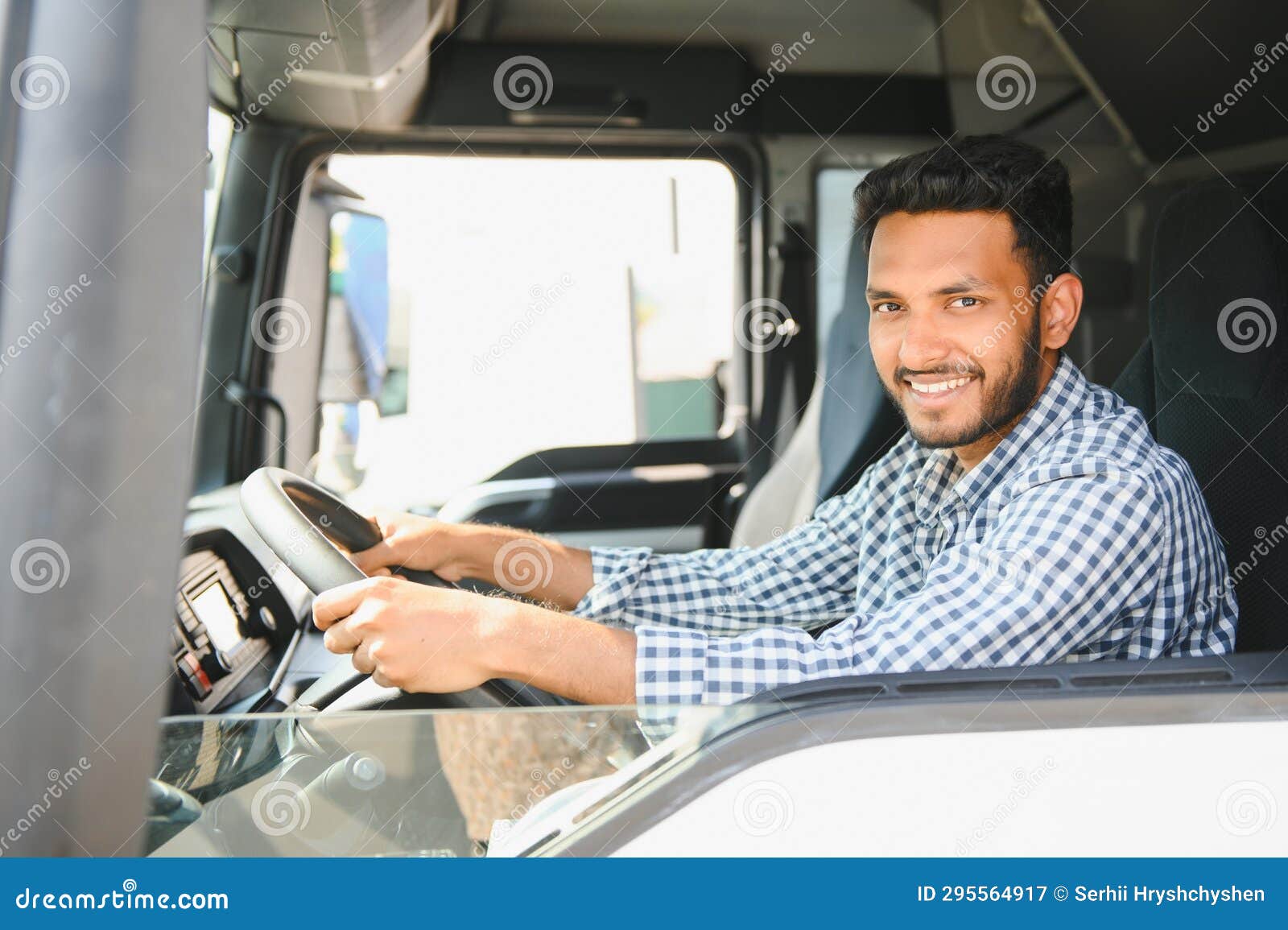 Portrait of a Indian Truck Driver. Stock Image - Image of local, adult ...