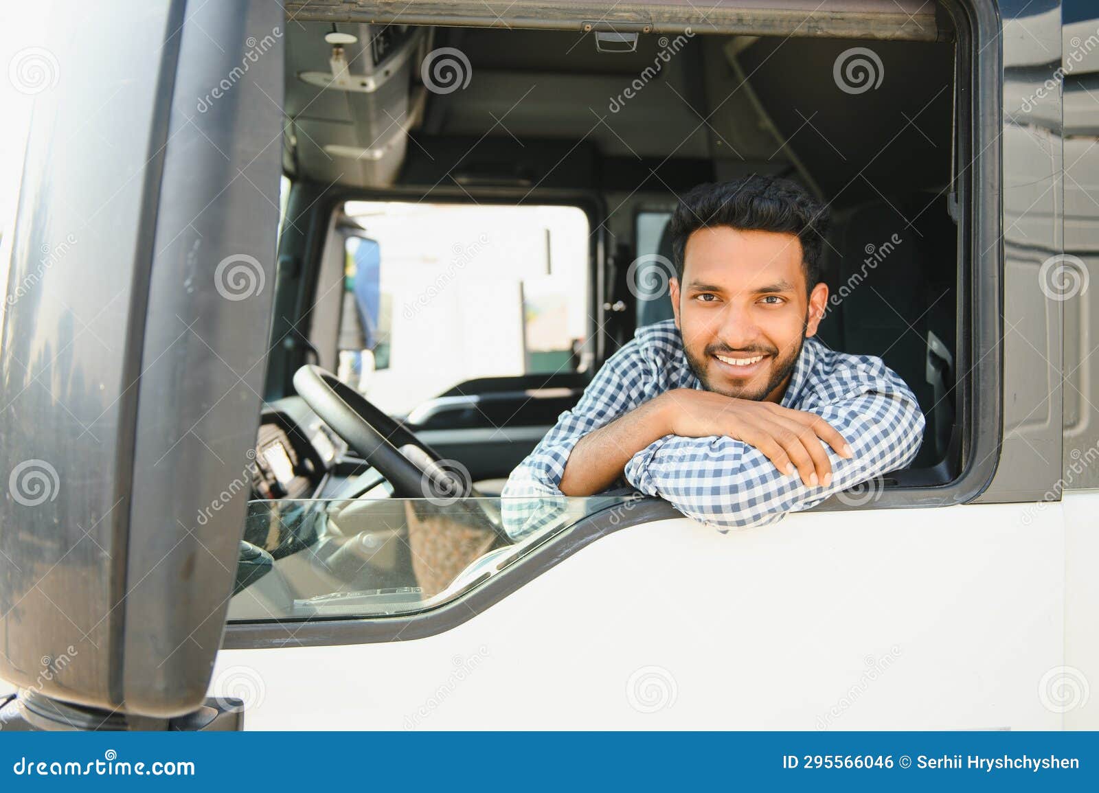 Portrait of a Indian Truck Driver. Stock Photo - Image of local, india ...