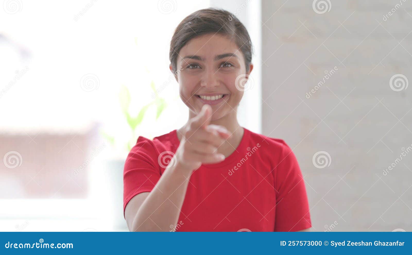 Portrait of Indian Woman Pointing at the Camera Stock Photo - Image of ...