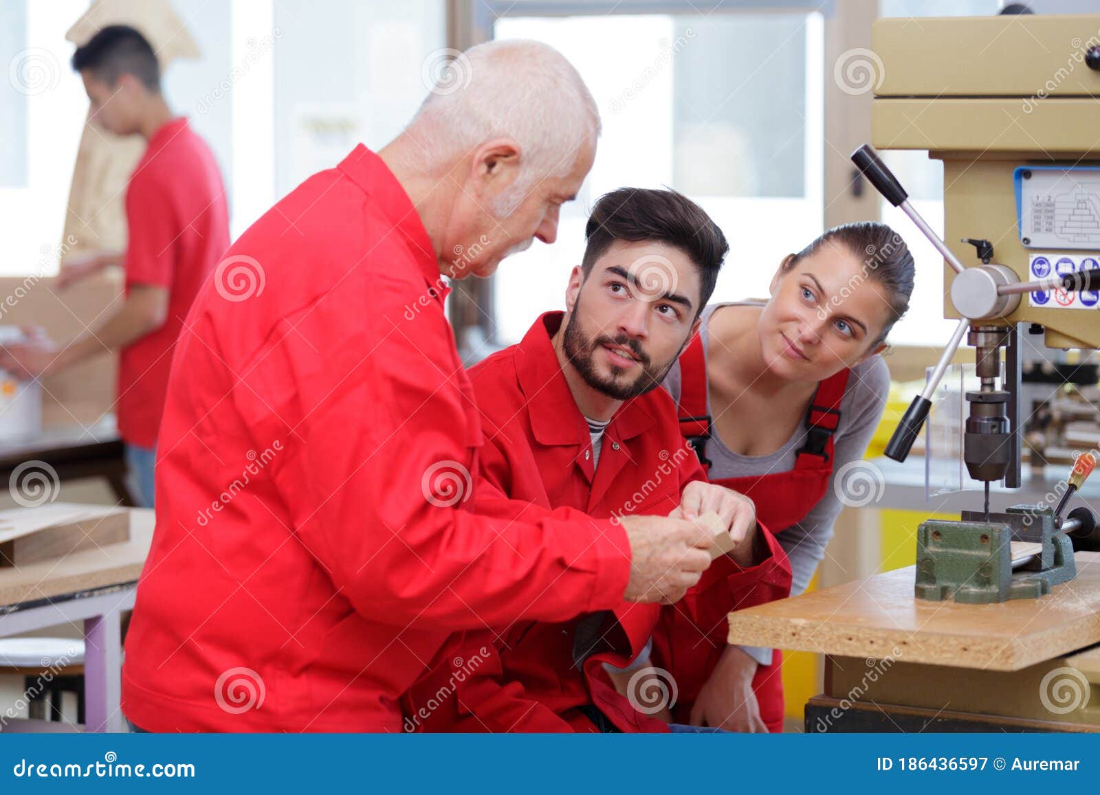 Portrait Industrial Factory Workers Stock Image - Image of production ...