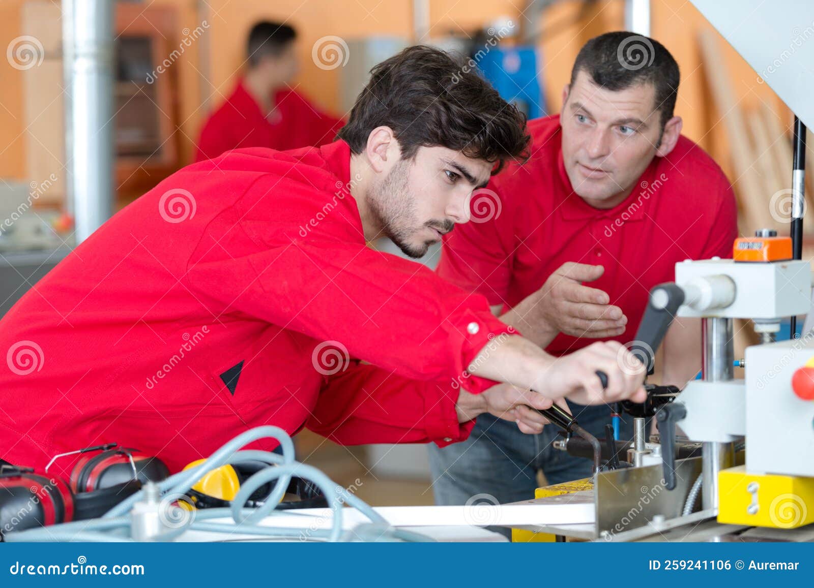 Portrait Industrial Factory Workers Technician Stock Photo - Image of ...