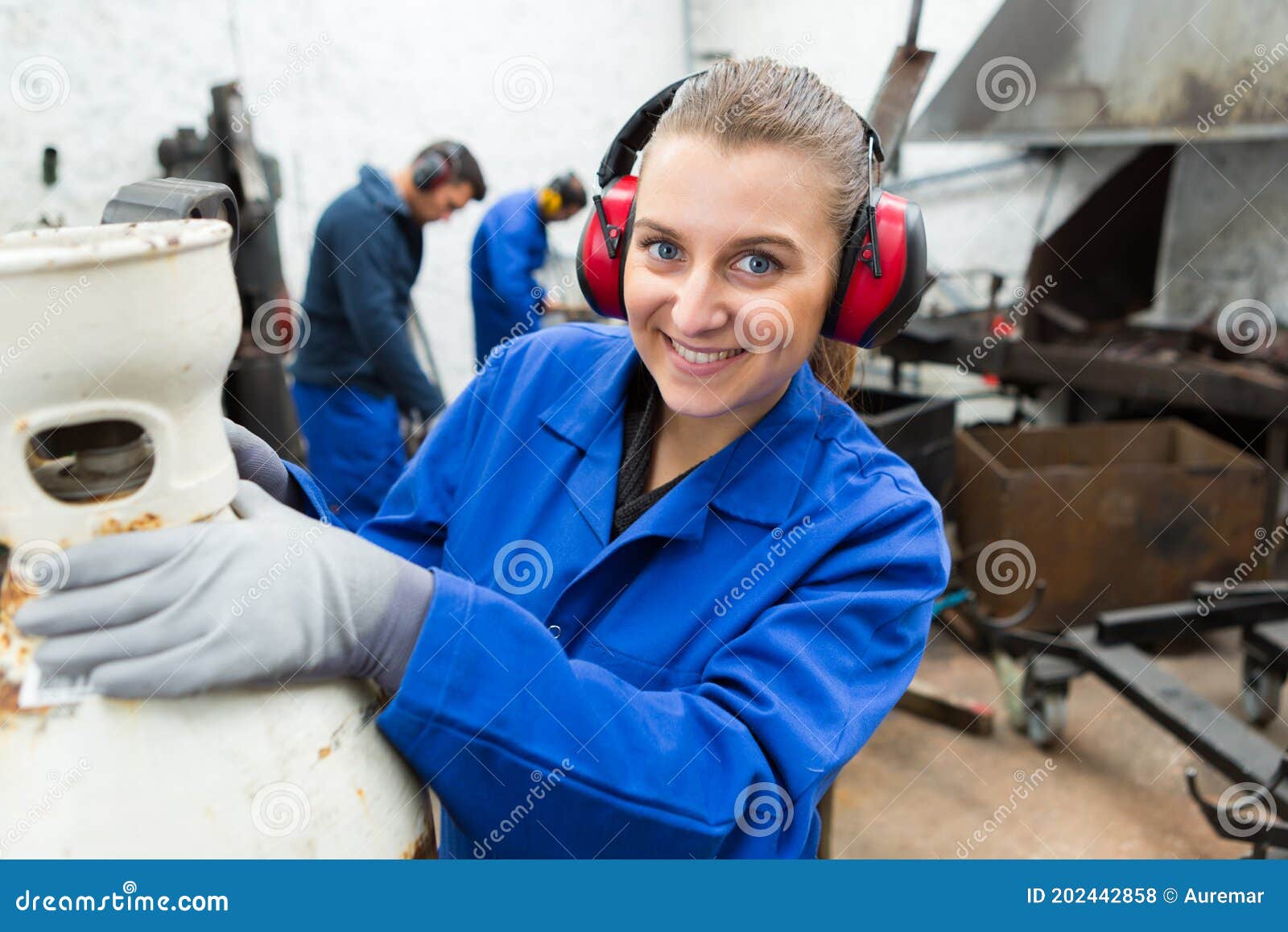Portrait Industrial Pressurize Container Worker Stock Photo - Image of ...
