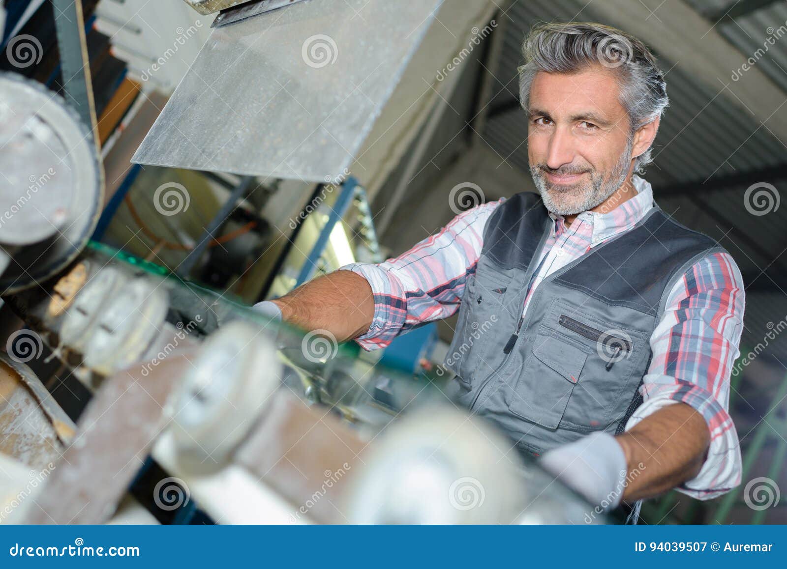 Portrait Industrial Worker in Factory Stock Image - Image of plumber ...