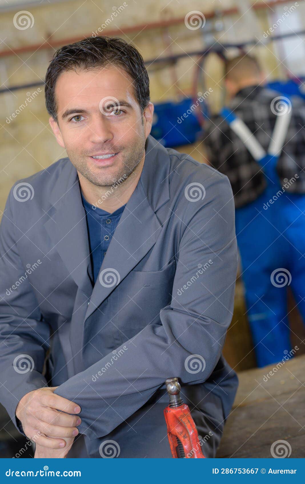 Portrait Industrial Worker Posing Stock Image - Image of workshop ...