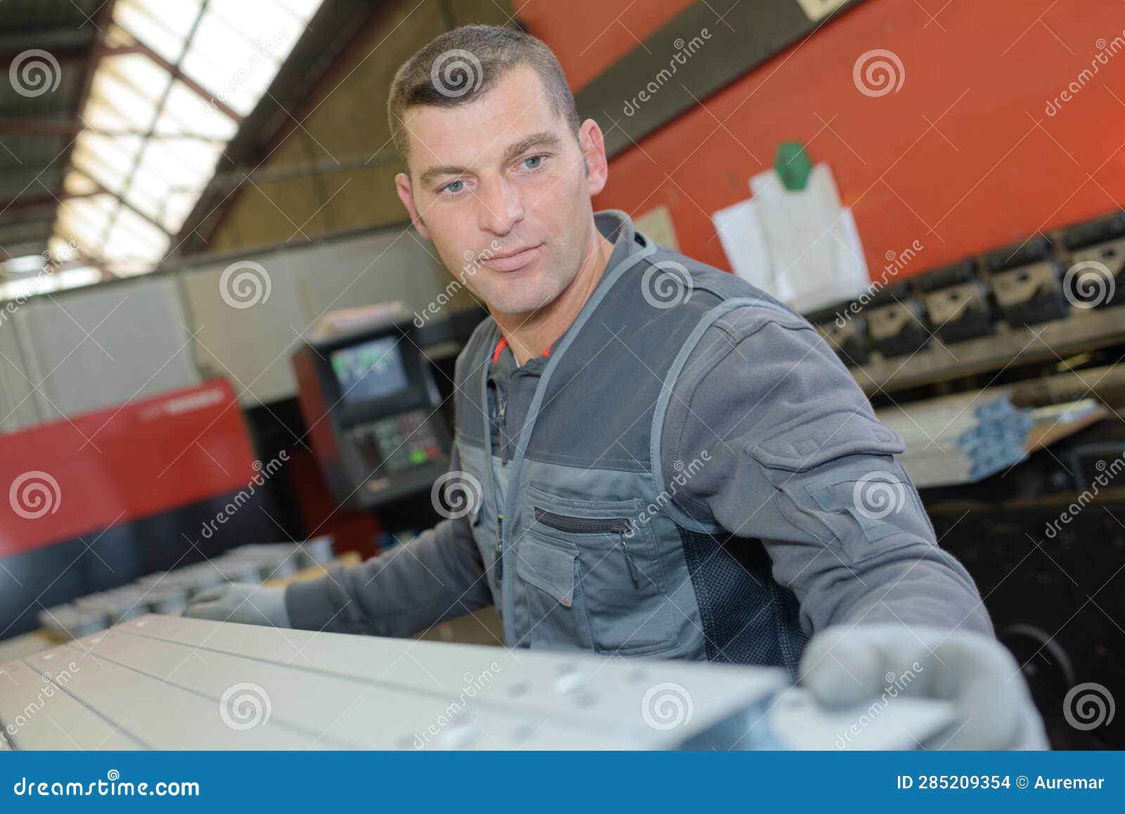Portrait Industrial Worker Working Stock Photo - Image of industry ...