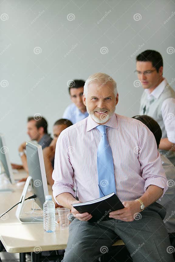 Portrait of an Instructor in a Classroom Stock Image - Image of active ...