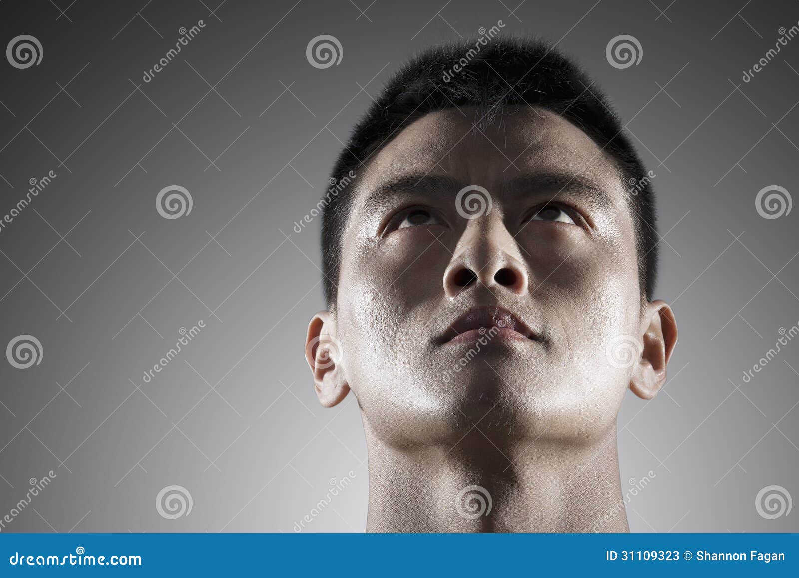 Portrait of Intense Young Man, Face only Stock Image - Image of human ...