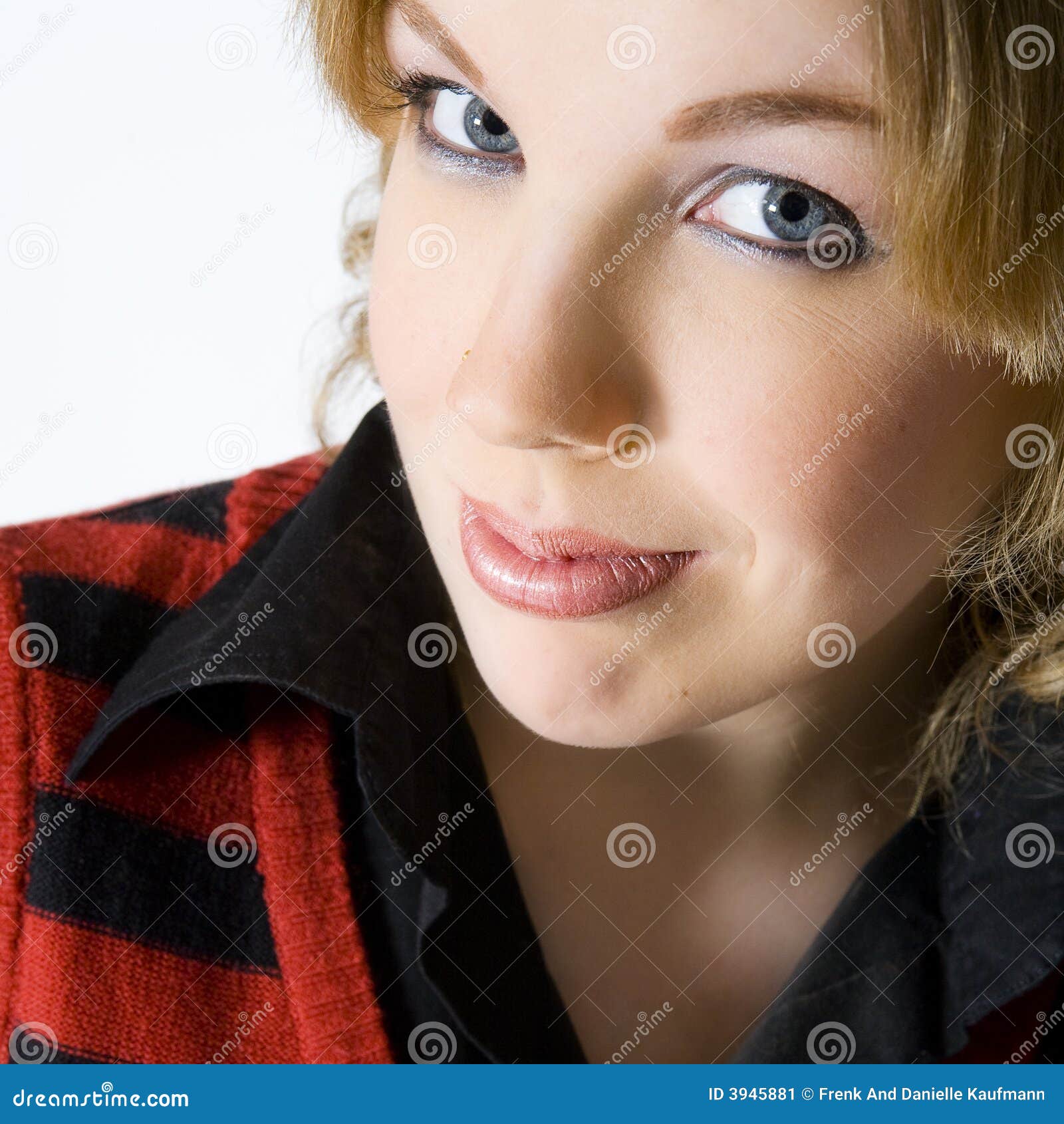 Portrait Of Interested Inspired Old Woman Touch Hands Chin Look Good ...