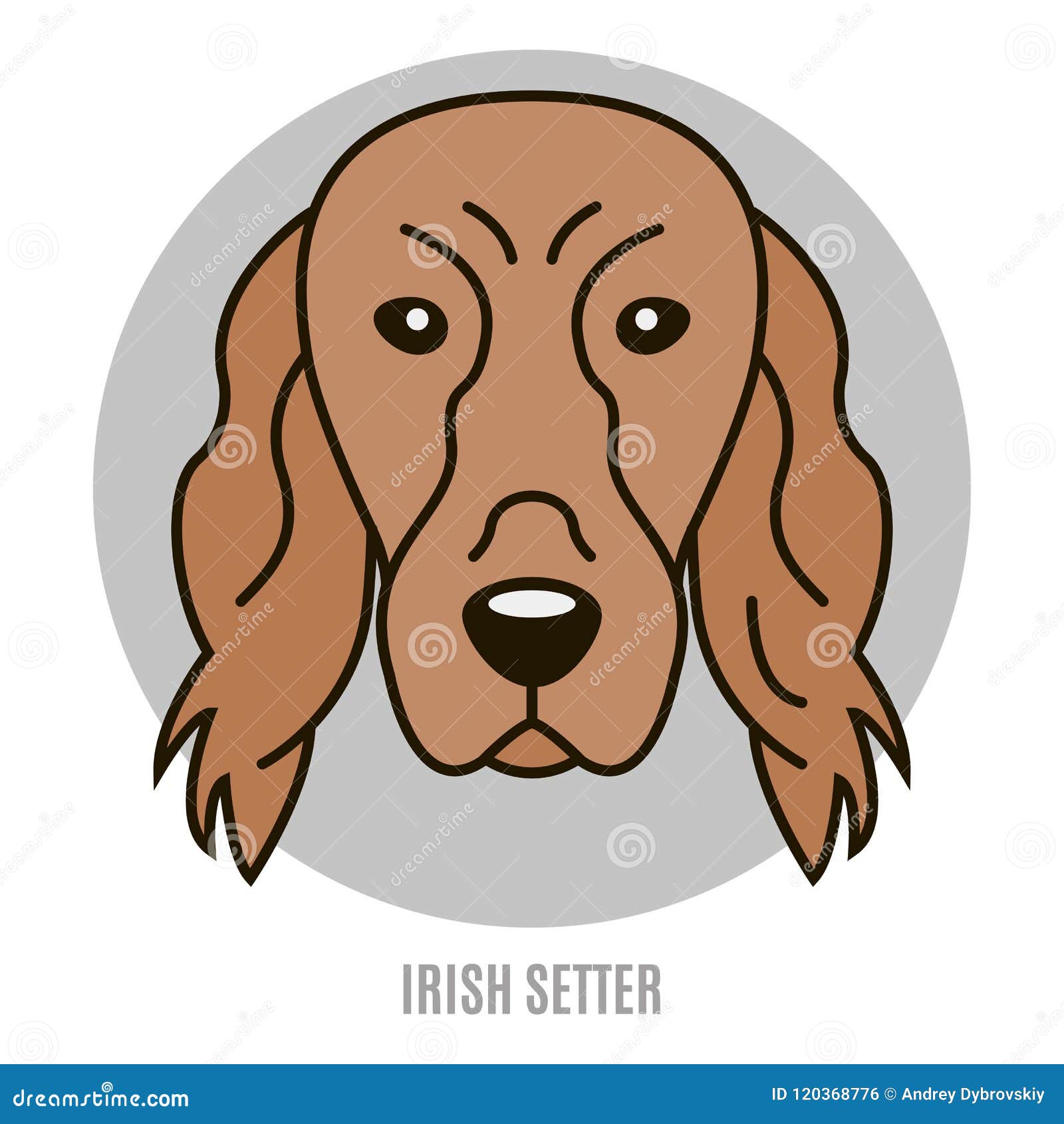 Irish Setter, Red Setter, Irish Red Setter Dog Digital Art Illustration ...