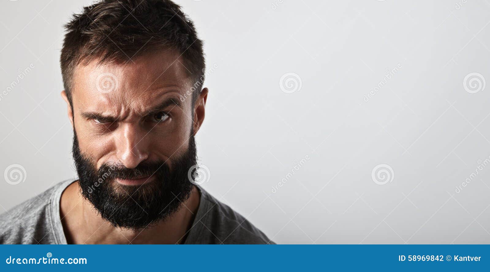 Portrait of an Ironic Bearded Man Stock Photo - Image of attractive ...